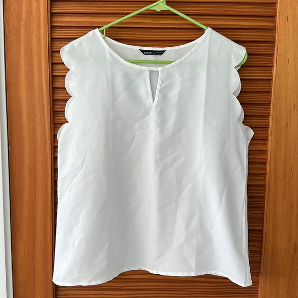 SHEIN | Tops | Shein Cute White Shell Top | Poshmark